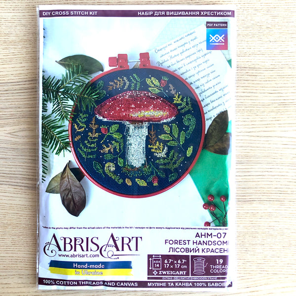 Cross Stitch Kit Mushroom - country clothesline