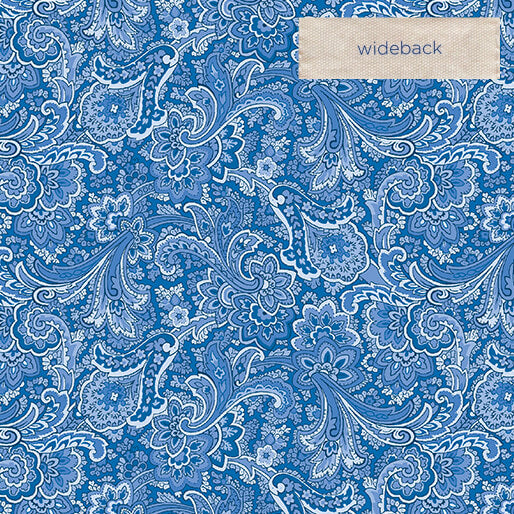 April's Garden Khanti Paisley Blue Wideback - country clothesline