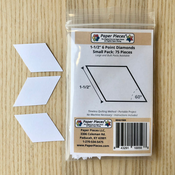 1 ½" 6 point diamonds paper piecing template - country clothesline
