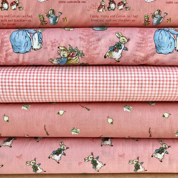 The Tale Of Peter Rabbit Text Coral - country clothesline